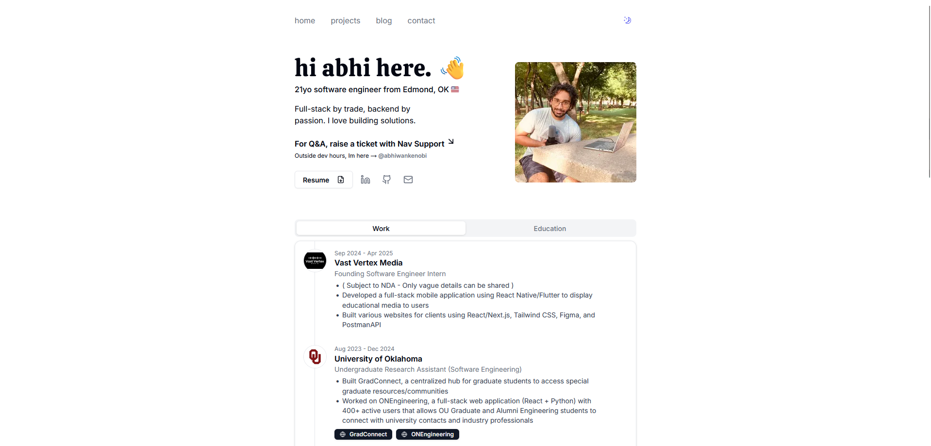 Abhinav Pillai - Portfolio
